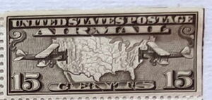 Stamp: Map of the USA and Two De Havilland D.H. 4M Mail Planes (United ...