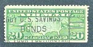 Stamp: Map of the USA and Two De Havilland D.H. 4M Mail Planes (United ...