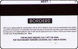 Gift Card: Borders bande (Borders, United States of America(Borders ...