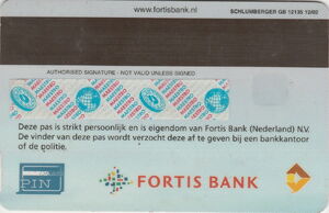 Bank Card: Maestro (Fortis, NetherlandsCol:NL-MS-0055.02