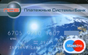 Bank Card: Payment Systems Bank (PS Bank, RussiaCol:RU-MS-0578