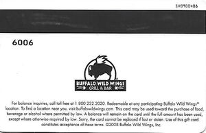 Gift Card: BWW Fans (Buffalo Wild Wings, United States of America ...