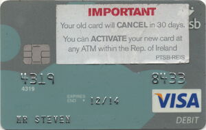 Bank Card: Visa Permanent (Permanent tsb, IrelandCol:IE-VI-0009.02