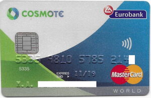 Bank Card: COSMOTE Eurobank WORLD MasterCard (Eurobank Ergasias S.A ...