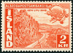 Stamp: 75th Anniversary of Universal Postal Union (UPU) (Iceland(75th ...