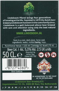 Drink Label: Lindeboom Pilsener (Lindeboom Bierbrouwerij ...