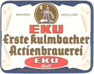 Drink Label: EKU hell (Erste Kulmbacher Actienbrauerei EKU, Germany ...