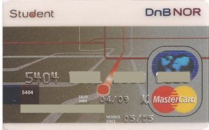 Bank Card: Student - DnB NOR (DnB NOR Bank ASA, NorwayCol:NO-MC-0005