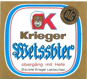 Drink Label: Krieger Weissbier (Brauerei Krieger, Landau, Germany ...