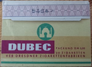 Cigarette Pack: Dubec (Germany, Democratic Republic (DDR)Col:DD-CT-0023 🚬