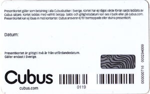 Gift Card: Cubus - Vit (Cubus, Sweden(Cubus) Col:SE-Cubus-005