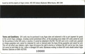Gift Card: Voucher with Loop (Argos, United Kingdom of Great Britain ...