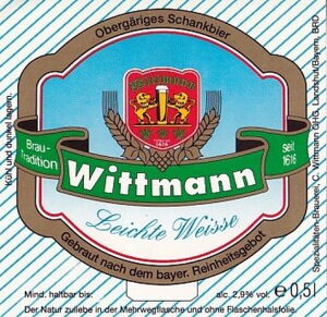 Drink Label: Wittmann leichte Weisse (Spezialitäten Brauerei C ...
