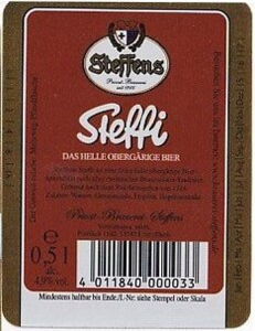 Drink Label: Steffens Steffi (Brauerei Franz Steffens, Linz, Germany ...