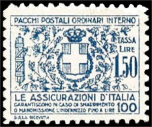 Stamp: Leassicurazioni d'Italia + coat of arms - Ricevuta (Italy ...