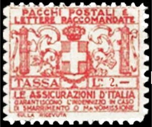 Stamp: Leassicurazioni d'Italia + coat of arms - Ricevuta (Italy ...