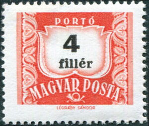 Stamp: Postage due (Hungary(Red-Black Postage due serie I. 1958) Mi:HU ...