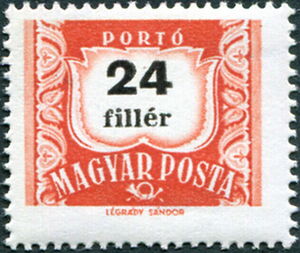 Stamp: Postage due (Hungary(Red-Black Postage due serie I. 1958) Mi:HU ...