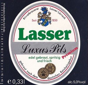 Drink Label: Lasser Luxus Pils (Brauerei Lasser, Lörrach, Germany ...