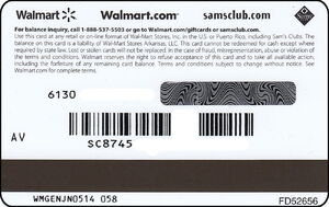 Gift Card: Walmart (Walmart, United States of America(Walmart) Col:US ...