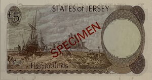 Banknote: 5 Pounds (Jersey(1976-1988 States of Jersey Issue) Wor:P-12as