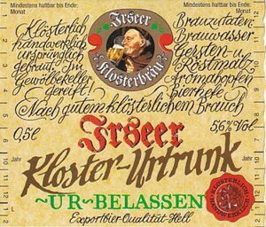 Drink Label: Irseer Kloster-Urtrunk (Klosterbrauerei Irsee, Germany ...