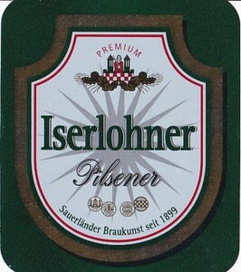 Drink Label: Iserlohner Pilsener (Brauerei Iserlohn, Germany, Federal ...