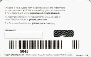 Gift Card: Green Happy Birthday (PUMA, Australia(Birthday) Col:AUS-PUMA ...
