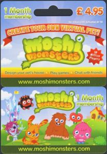 Gift Card: Monsters (Moshi Monsters, United Kingdom of Great Britain ...