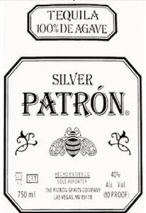 Drink Label: Patrón Silver (Patrón Spirits Mexico, S.A. de C.V ...