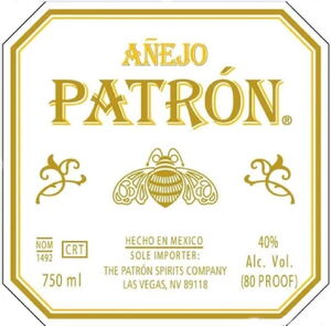 Drink Label: Patrón Añejo (Patrón Spirits Mexico, S.A. de C.V ...