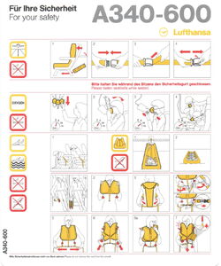 Safety Card: A340-600 (Lufthansa, Germany, Federal RepublicCol:DLH-DE-0146