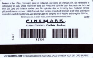 Gift Card: Cinemark (Cinemark, United States of America(Cinemark) Col ...