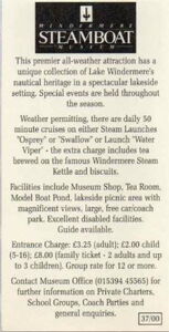 Functional Card: Windermere Steamboat Museum (Advertising and Promotion ...