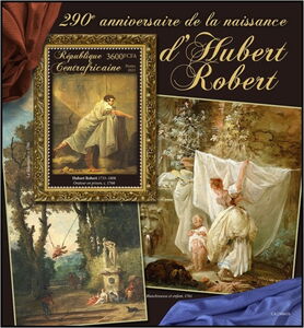切手: Hubert Robert (1733–1808) (中央アフリカ共和国(Hubert Robert (2023)) Mi:CF ...
