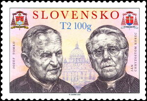 切手: Cardinals Ján Chrysostom Korec and Jozef Tomko (スロバキアSn:SK 950,Yt ...