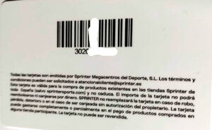 Tarjeta Regalo: Sprinter (Sprinter, España(Sprinter) Col:ES-Sprinter-001