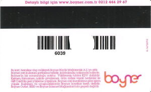 Gift Card: Fiyonk (Boyner, Türkiye (Turkey)(Boyner) Col:TR-BOYNER-026.06