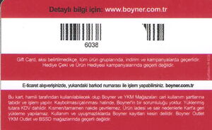 Gift Card: Boyner (Boyner, Türkiye (Turkey)(Boyner) Col:TR-BOYNER-033.03