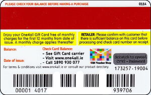 Gift Card: Happy Birthday (One4all, Ireland(Happy Birthday) Col:IE ...