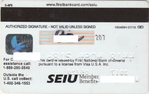 Bank Card: SEIU Member Benefits (First National Bank of Omaha, United ...