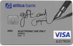 Bank Card: attica bank gift card prepaid VISA ELECTRON (Bank Of Attica ...