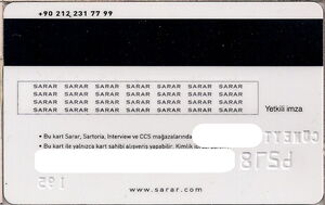 Gift Card: Sarar (Multinet, Türkiye (Turkey)(Multinet) Col:TR-MULTINET-084