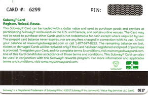 Gift Card: Subway Logo Arrows (Subway, United States of America(Subway ...