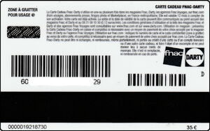 Gift Card: Carte cadeau (Fnac.Com, France(Fnac Darty) Col:FR-FnacDarty ...