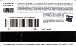 Gift Card: Felicitations (Fnac.Com, France(Fnac.com) Col:FR-Fnac.com-046