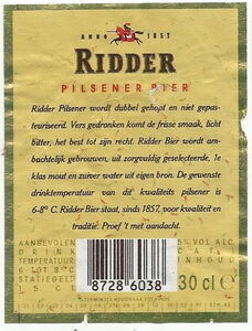 Drink Label: Ridder Pilsener '93 (Brouwerij De Ridder, NetherlandsCol ...