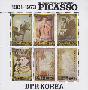Stamp: Birth Centenary of Pablo Picasso (1881-1973) (Korea, North(Birth ...