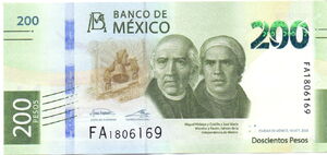 Banknote: 200 Pesos (Mexico(2017-2023 "Historical Identity and Natural ...