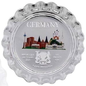 Coin: 500 CFA Francs (World Landmarks – Germany Bottle Cap) (Chad(2021 ...